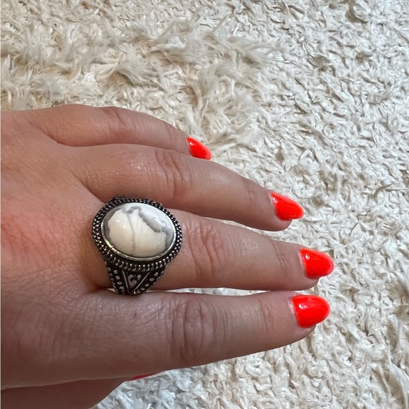 Jewelry | Silver Chunky Stone Ring Set Never Worn | Poshmark